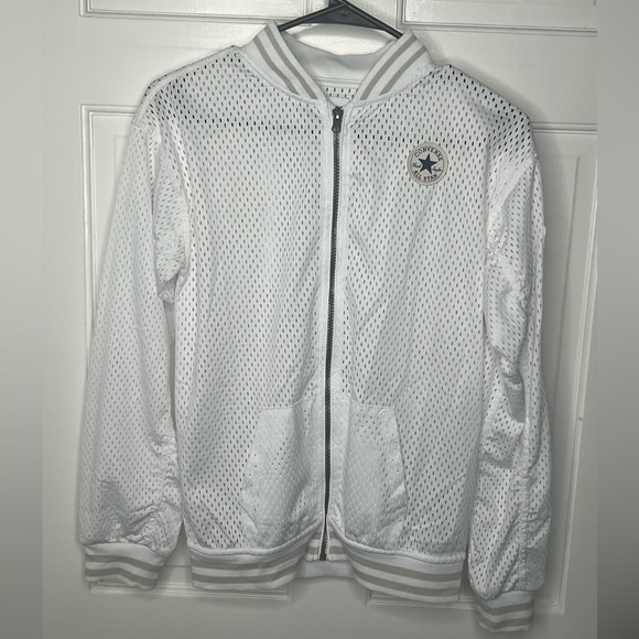 Converse | Jackets & Coats | Small White Converse Mesh Zip Up | Poshmark
